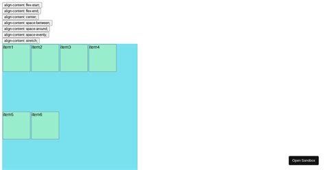 flexbox align content codesandbox