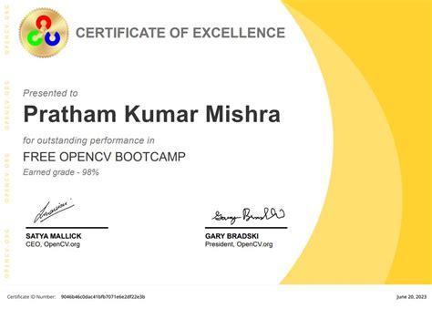 Pratham Kumar Mishra On Linkedin I Would Like To Thank The Opencv