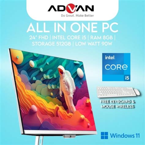 Jual Advan One PC I PC All In One Inch Core I RAM GB Storage GB Advan PC All In One