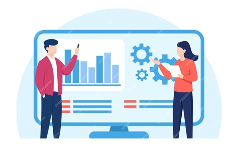 Premium Vector Office Workers Analyzing And Researching Business Data