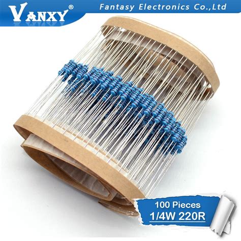 100pcs 220 Ohm 220r 14w Metal Film Resistor 1 Vicedeal
