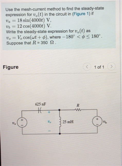 solved use the mesh current method to find the steady state
