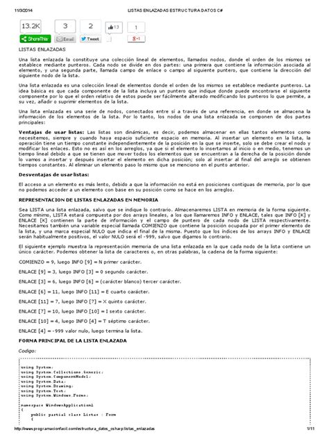 Listas Enlazadas Estructura Datos C Pdf Puntero Programación De