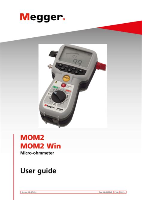 User Manual Megger Mom2 English 48 Pages