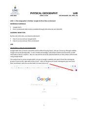 Lab 1 1 Google Earth Films On Demand Docx PHYSICAL GEOGRAPHY UNG IESA GEOG 1111K LAB JOE
