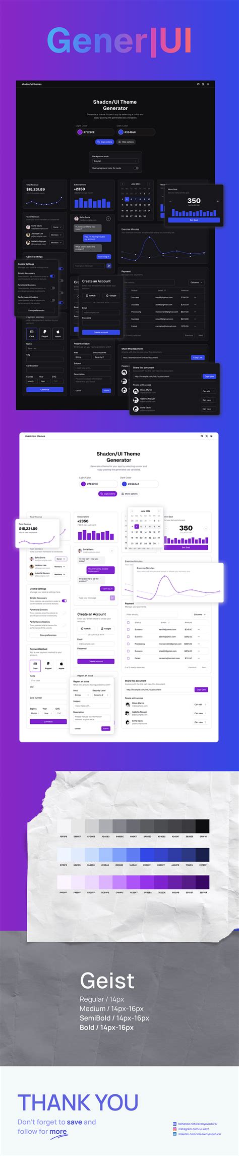 Generui Shadcn Ui Theme Generator Behance