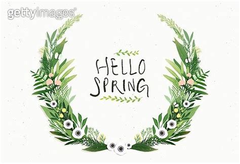 수채화 회화기법 봄 꽃 프레임 캘리그래피 문자 By 게티이미지뱅크 커플 연인 봄 손글씨 캘리그래피 팝업 템플릿 홈페이지 그래픽이미지 벡터