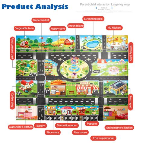 어린이 도시 활동 놀이 매트 도로 교통 도시 생활 놀이 장난감 3 12 세 남아 여아 아기 가구