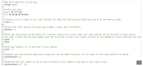 Solved Write A MATLAB Program To Do A Cubic Splines Fit Of Chegg