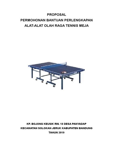 Proposal Bantuan Alat Tenis Meja Pdf Olahraga And Rekreasi Gaya Hidup