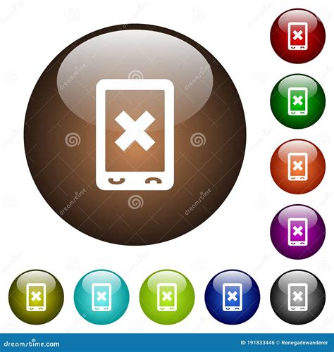 Mobile Cancel Color Glass Buttons Stock Vector Illustration Of Mobile Orange