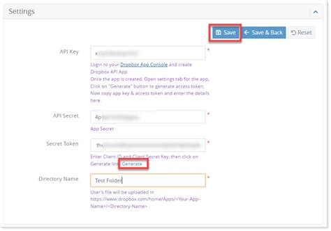 Setup Dropbox Third Party Integrations