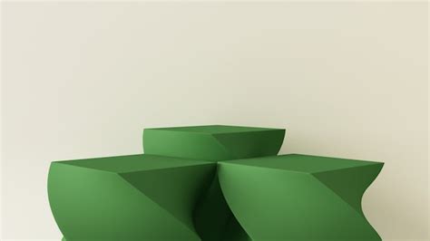 Premium Photo 3d Rendering Abstract Geometry Green Color Pedestal