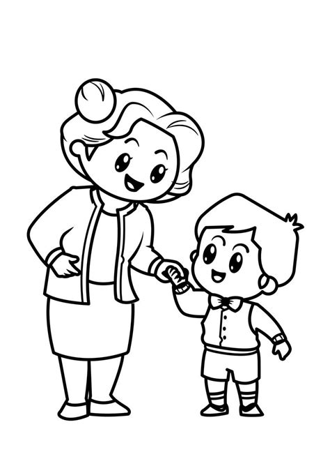 Mother S Day Cartoon Drawing In EPS Illustrator PSD PNG PDF