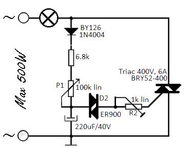Flashing Light Uses Triacs DIY Circuit