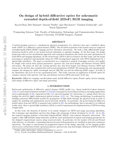 pdf on design of hybrid diffractive optics for achromatic extended