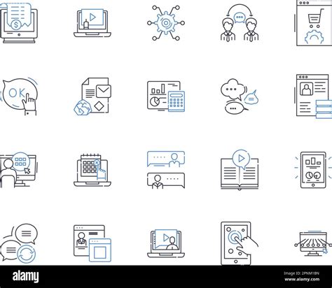 Lead Generation Line Icons Collection Prospects Conversion Targeting Sales Funnel Pipeline