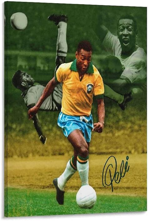 The King Of Football Pele Poster Canvas Wall Art Brazil Famous Soccer