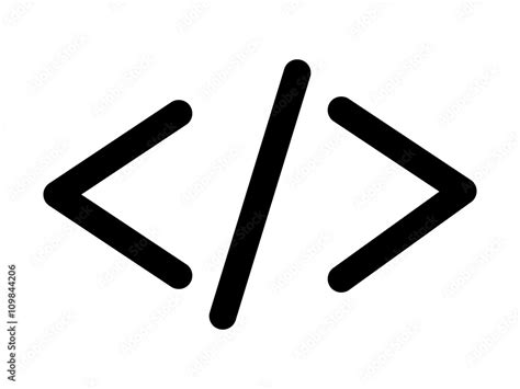 html code angle bracket line art icon for apps and websites stock