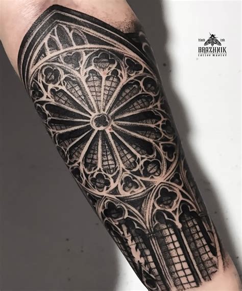 Cathedral Tattoo собор тату на руку Cathedral Elbow Tattoo
