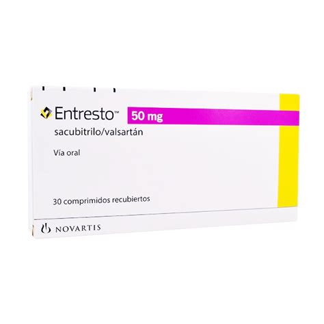 Entresto Sacubitrilovalsartán 50mg X 30 Comprimidos Novartis