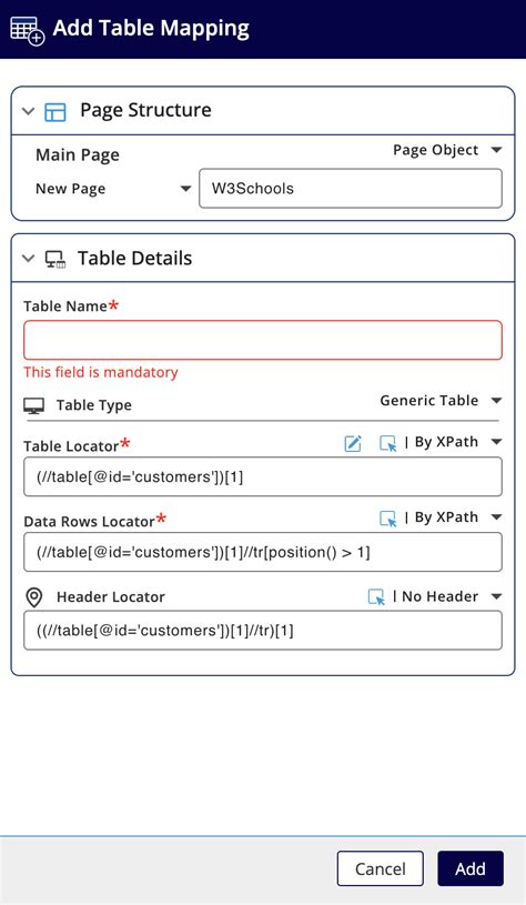 automation v3 custom table mapping provar documentation