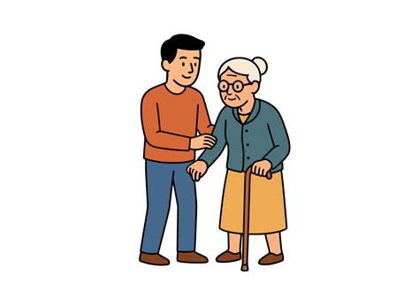 Jung Mann Hilfe Alt Frau 65747673 Png