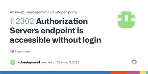 Authorization Servers Endpoint Is Accessible Without Login · Issue