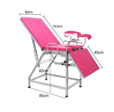 Pink Stainless Steel Portable Gynecological Exam Table Patient Gynecology Examination Bed
