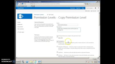 How To Create Custom Permission Levels In SharePoint YouTube
