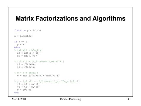 Ppt Parallel Processing Cs 730 Lecture 9 Distributed Memory Ffts