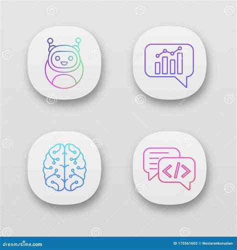 Chatbots App Icons Set Stock Vector Illustration Of Element 175561603