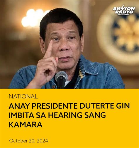 ANAY PRESIDENTE DUTERTE GIN IMBITA... - Aksyon Radyo Bacolod