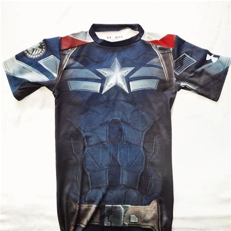 Under Armour Marvel Compression Top Captain America Mens Fashion