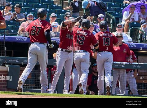 August 22 2021 Arizona Catcher Daulton Varsho 12 Hits A Homer During The Game With Arizona