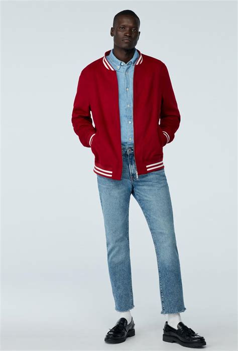 Mens Bomber Jackets Varsity Red Bomber Jacket Indochino
