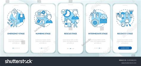 Stages Ptsd Blue Onboarding Mobile App Stock Vector Royalty Free 2145946103 Shutterstock