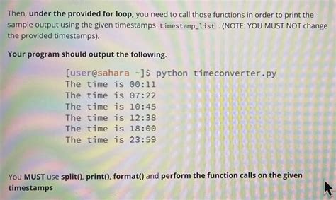 Solved Topic Timestamp Converter Write A Program