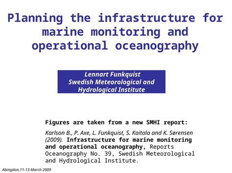 Ppt Planning The Infrastructure For Marine Monitoring And Operational Oceanography Lennart