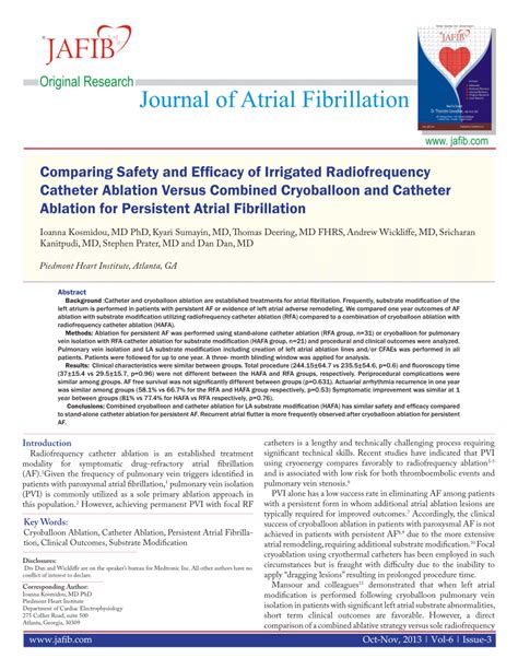 Pdf Comparing Safety And Efficacy Of Irrigated Radiofrequency Catheter Ablation Versus
