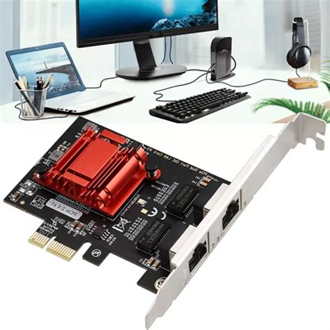 Dual Port Pcie Gigabit Network Card 1000m Pci Express Gigabit Ethernet Adapter ♞ £20 39