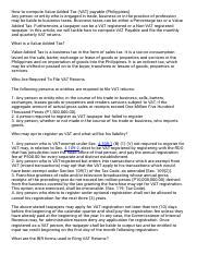 VAT Computation Pdf How To Compute Value Added Tax VAT Payable Philippines Any Person Or