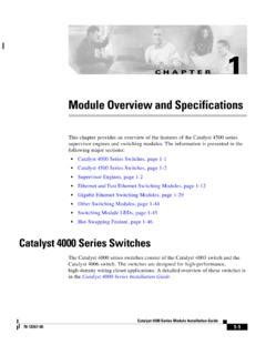 Module Overview And Specifications Used Cisco Module Overview And Specifications Used