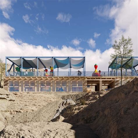 Seven Interlocking Buildings With Parts That Overlap Or Fit Together