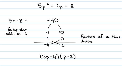 Quadratics How Do You Factorise 5p26p 8 Using The Criss Cross