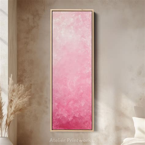 Abstract Pink Vertical Wall Art Tall Long Narrow Vertical Wall Decor Atelier Printworks