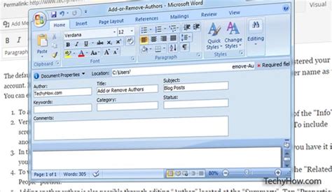 How To Add Or Remove Authors In Office Documents TechyHow