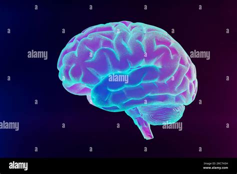 glowing neon human brain model deep learning machine learning and