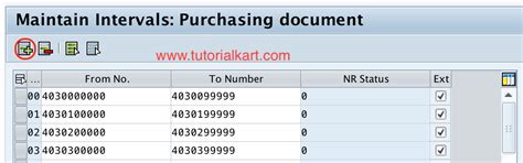 sap mm define number ranges for purchase order po