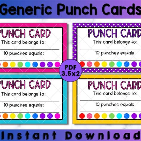 Carnival Punch Card Etsy
